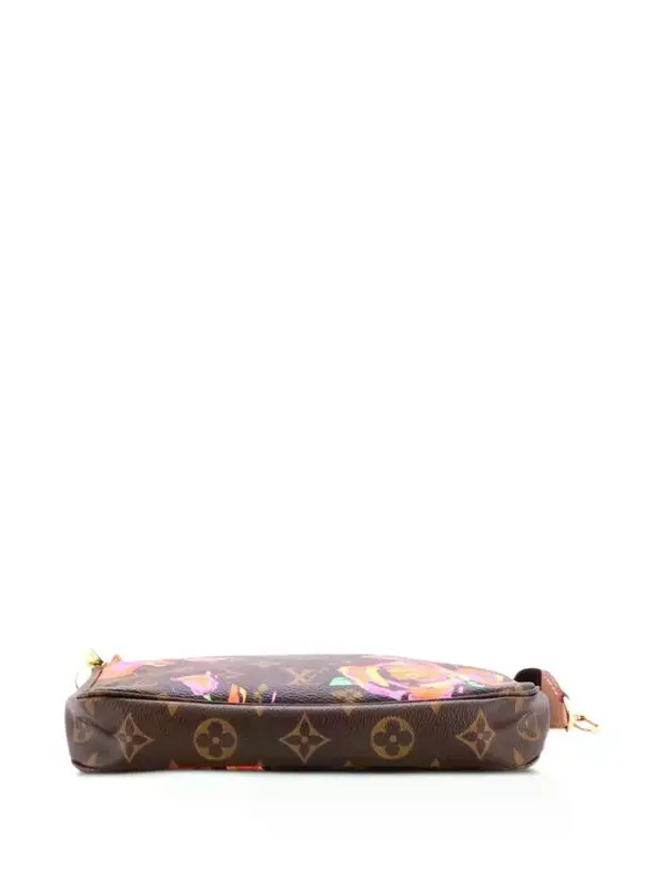LOUIS VUITTON Pochette Accessoires Limited Edition Monogram Roses Shoulder Bag