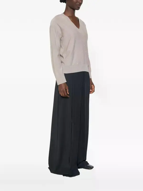 Herno Sequin-embellished V-neck Sweater