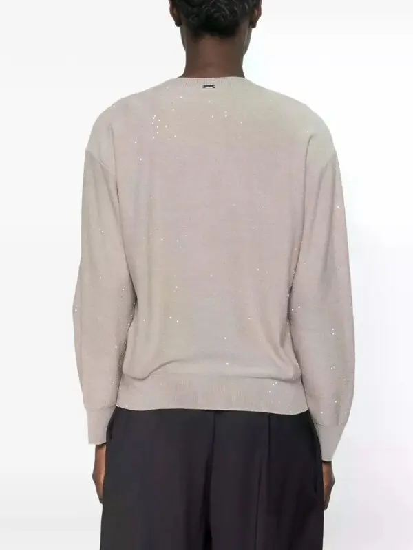 Herno Embellished V-neck Sweater - Neutrals