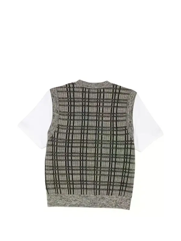 LESS Plaided Layered-effect T-shirt