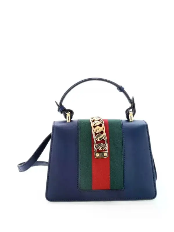 Gucci Sylvie Top Handle Bag Leather Mini Satchel