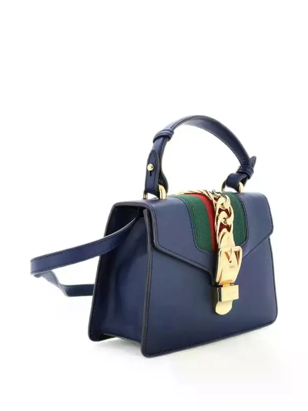 Gucci Sylvie Top Handle Bag Leather Mini Satchel