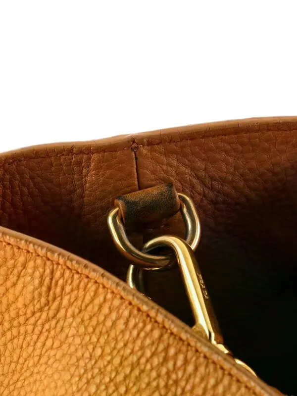 Prada Convertible Shopper Vitello Daino Large Tote Bag - Yellow