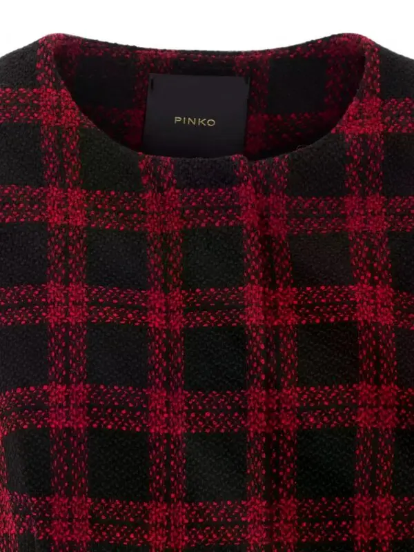 Pinko Checked Collarless Jacket