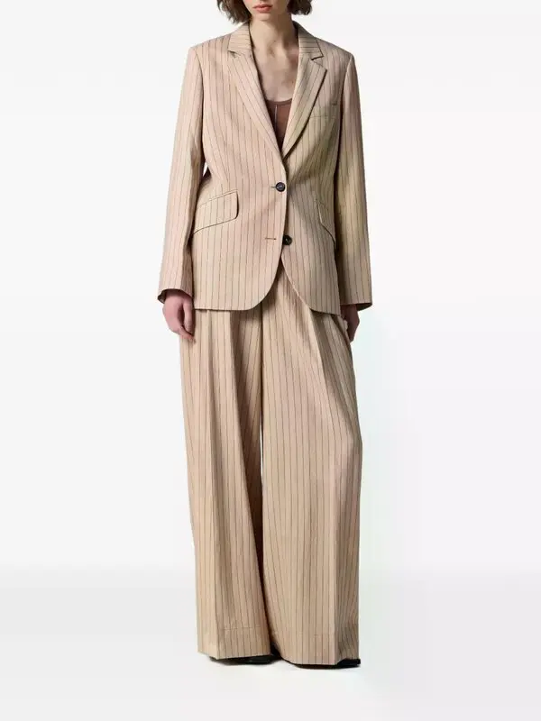 Paul Smith Sand Pinstripe Wide Leg Trousers