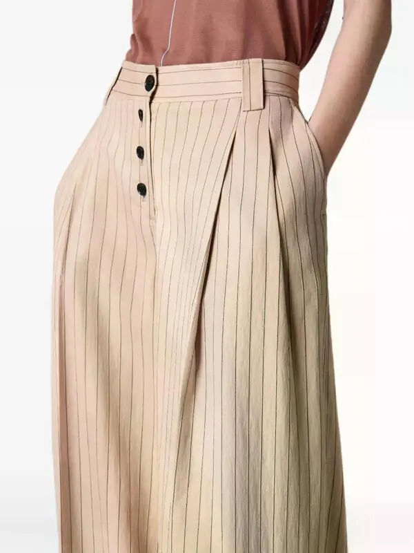 Paul Smith Sand Pinstripe Wide Leg Trousers