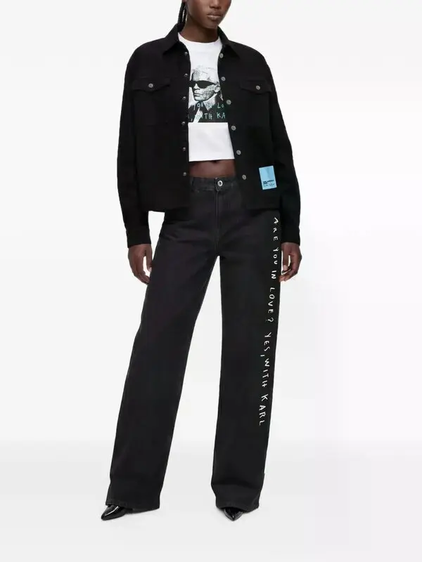Karl Lagerfeld X Pietro Terzini Low-rise Wide-leg Jeans