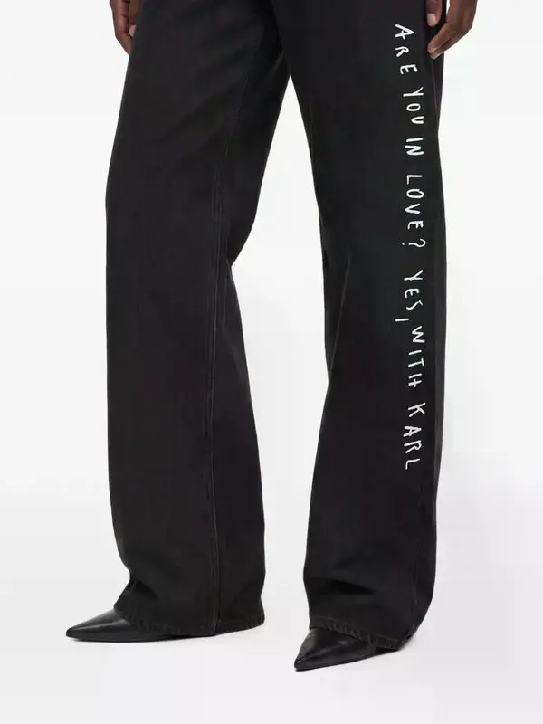 Karl Lagerfeld X Pietro Terzini Low-rise Wide-leg Jeans