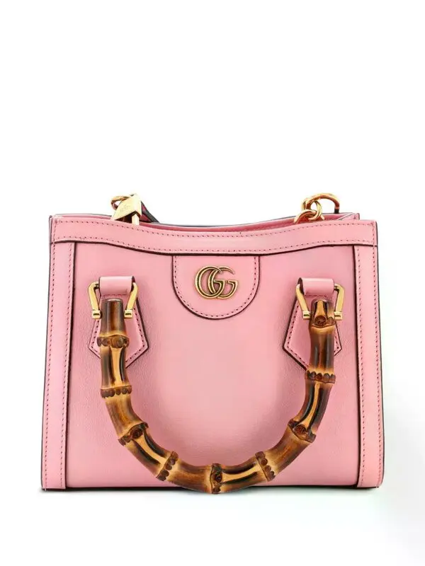 Gucci Diana Nm Bamboo Handle Tote Leather Mini Crossbody Bag - Pink
