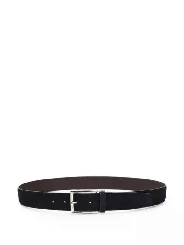 Canali Calf Suede Reversible Belt - Blue