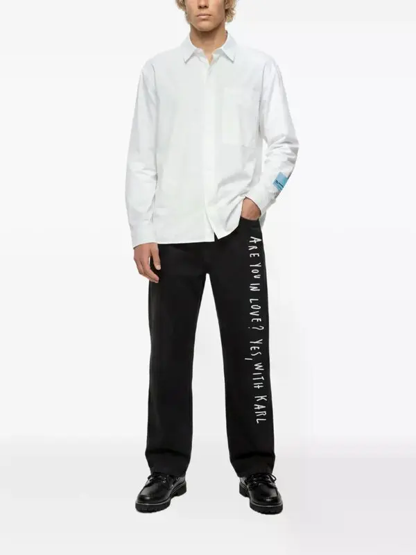 Karl Lagerfeld X Pietro Terzini Slogan-print Jeans - Black