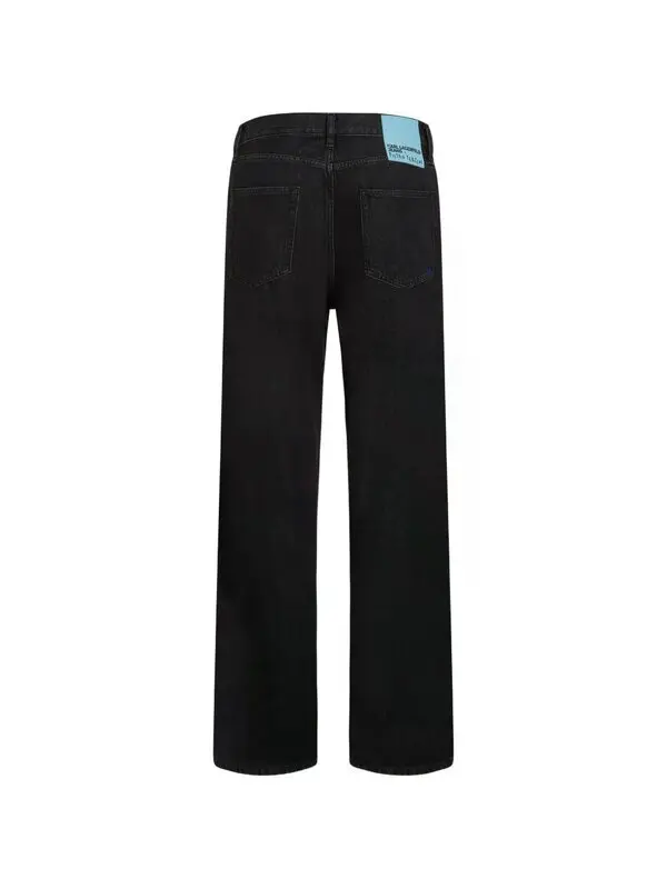Karl Lagerfeld X Pietro Terzini Slogan-print Jeans - Black