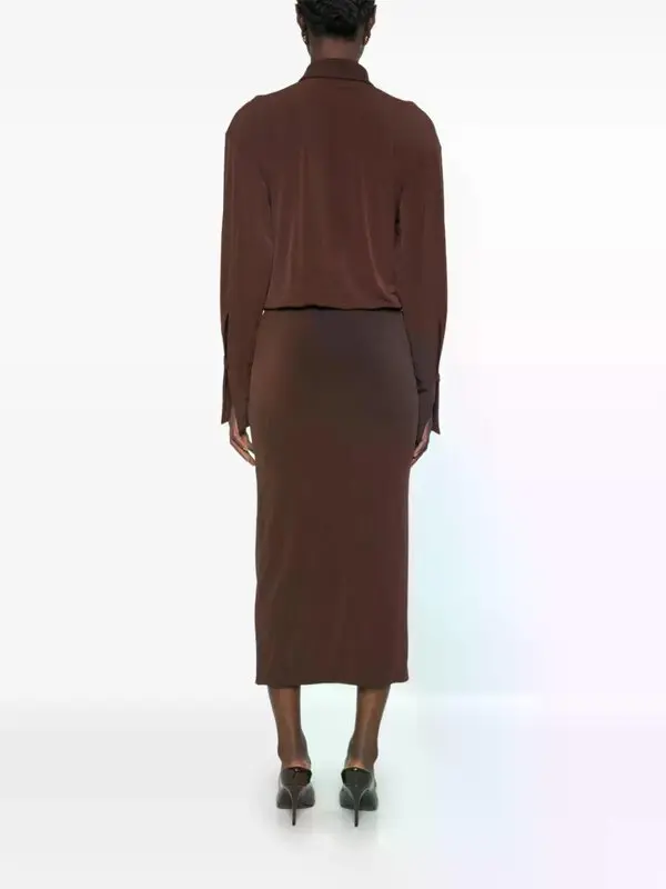 Andamane Lilia Long-sleeve Maxi Dress - Brown