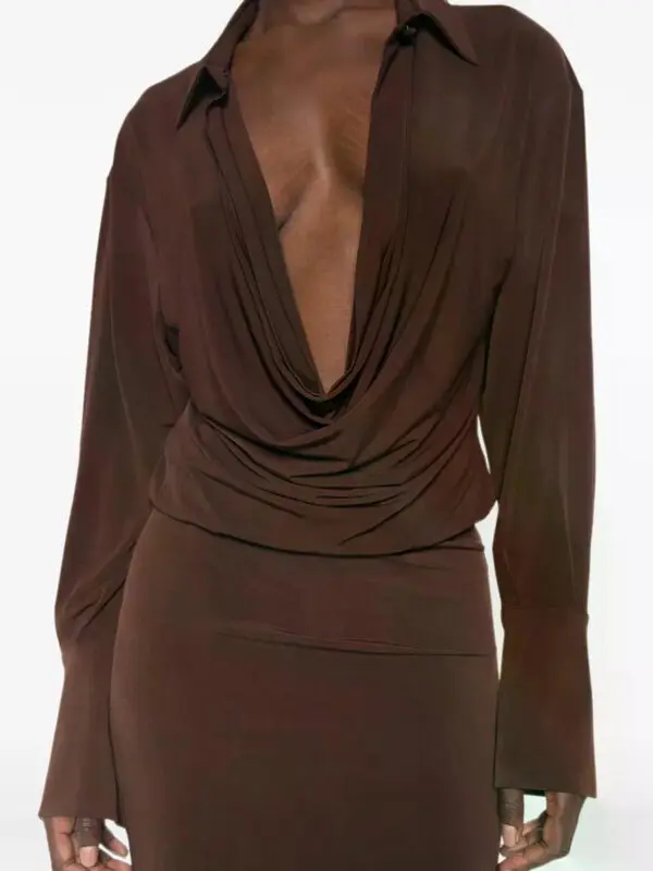 Andamane Lilia Long-sleeve Maxi Dress - Brown