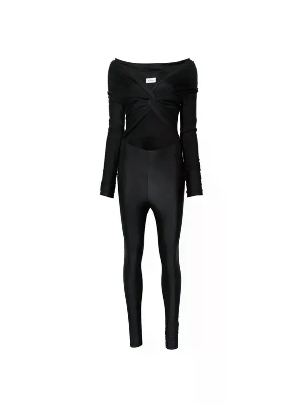 Andamane The Attico Twist-detail Cut-out Jumpsuit - Black