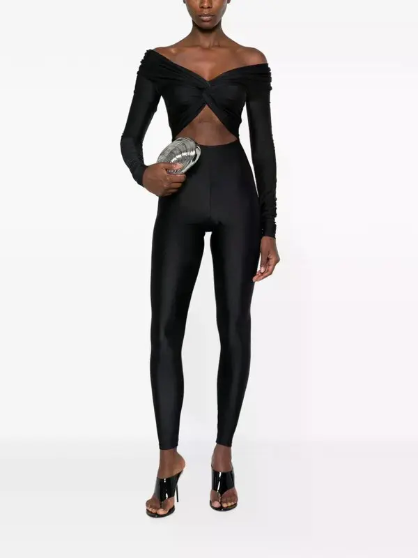 Andamane The Attico Twist-detail Cut-out Jumpsuit - Black