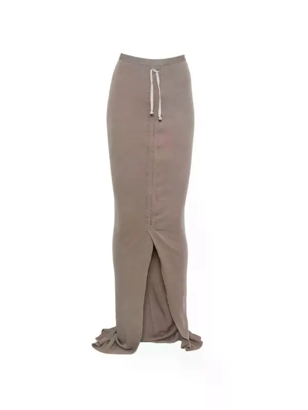 Rick Owens Asymmetric Drawstring Maxi Skirt - Grey