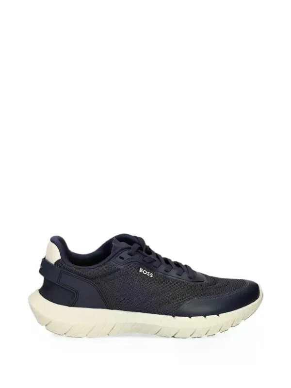 BOSS Motion Runn Running Sneakers With Leather Trims - Blue