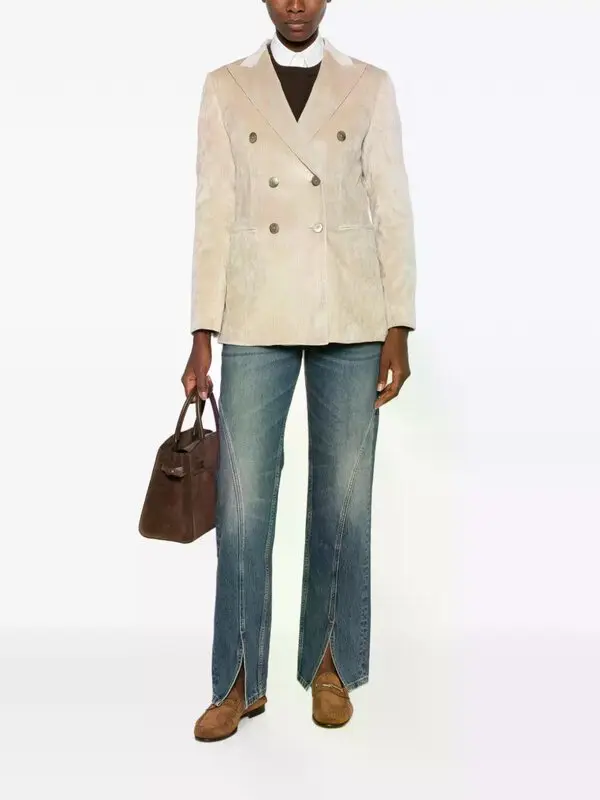LARDINI Double-breasted Corduroy Blazer