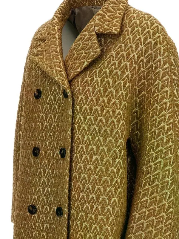 Alberto Biani Double-breasted Metallic-finish Coat