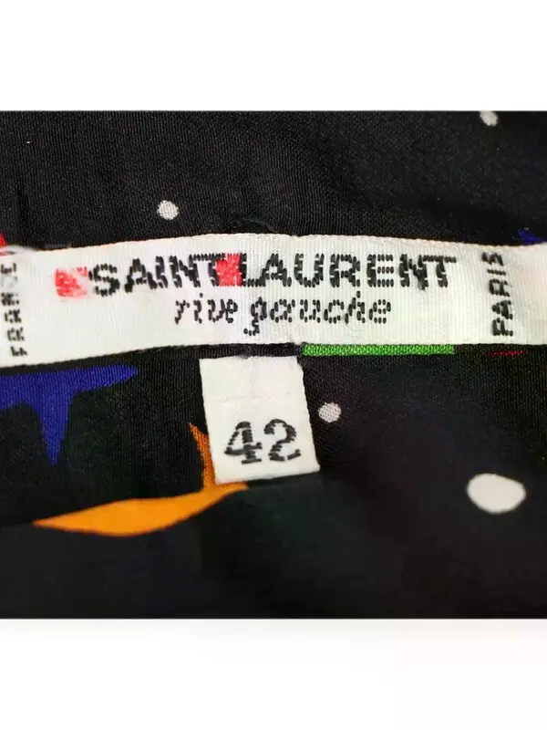 Saint Laurent 1979 Cosmic Print Pussy-bow Blouse