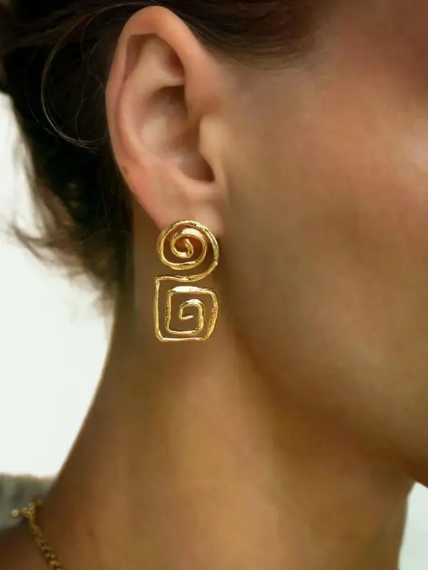 OTTOMAN HANDS Megara Geometric Spiral Earrings - Gold