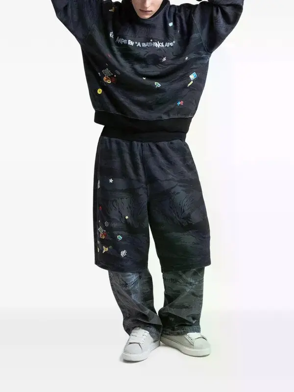 AAPE BY *A BATHING APE Sticker-print Track Shorts