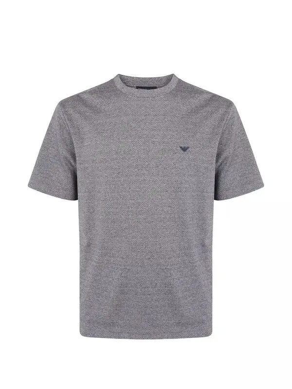 Emporio Armani Logo-embroidered Cotton T-shirt - Grey