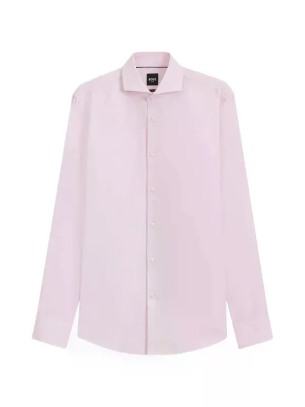 BOSS One Slim-fit Shirt In Wrinkle-resistant Oxford Cotton - Pink