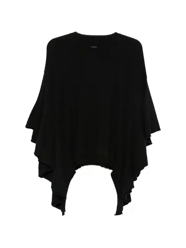UMA WANG Ruffled Cape-sleeve Jumper - Black