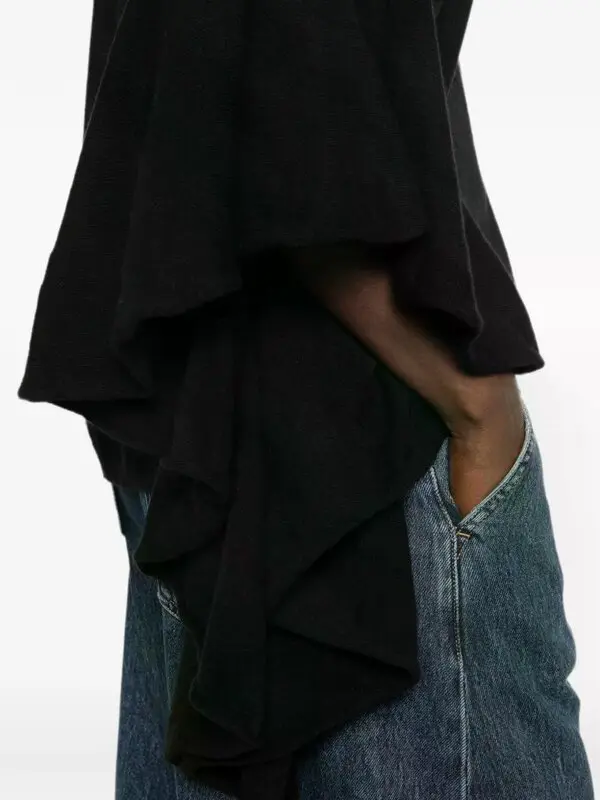 UMA WANG Ruffled Cape-sleeve Jumper - Black