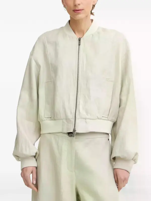 Armani Exchange Oversized Linen Twill Bomber Jacket