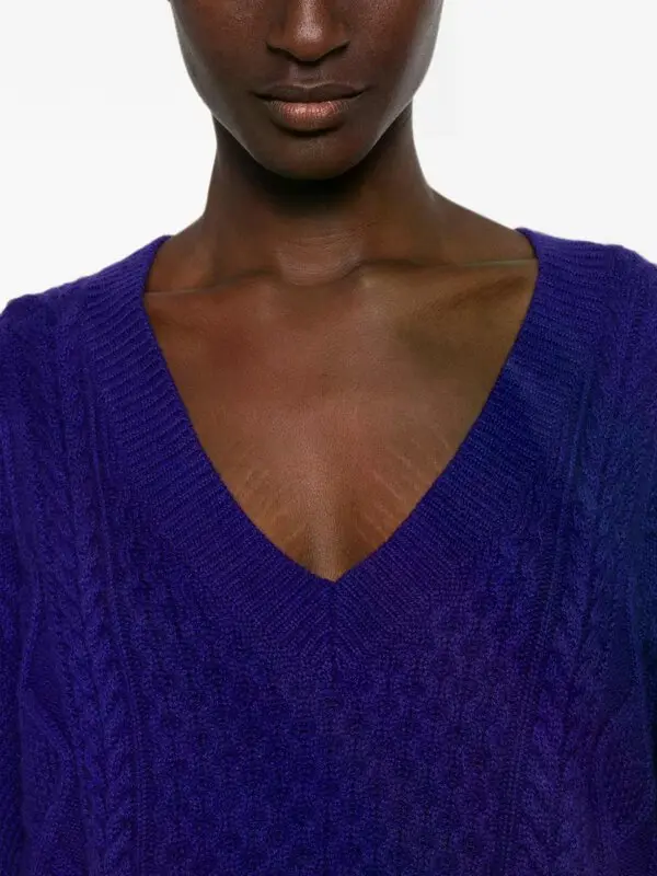 Eric Bompard Cable-knit V-neck Sweater