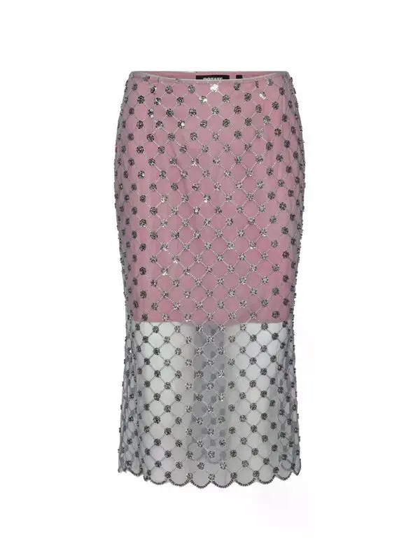 ROTATE BY BIRGER CHRISTENSEN Sequined Floral-mesh Midi Skirt