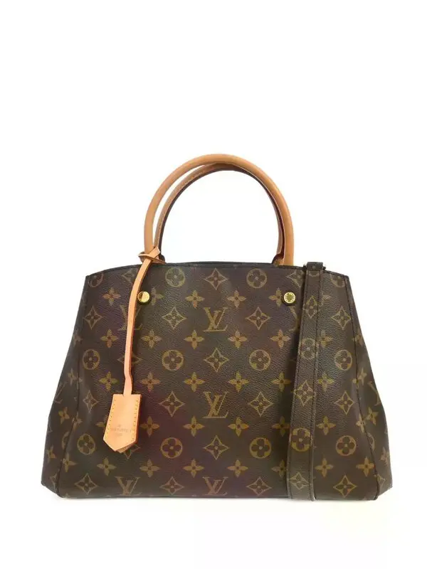 LOUIS VUITTON 2017 Montaigne Monogram Tote Bag - Brown