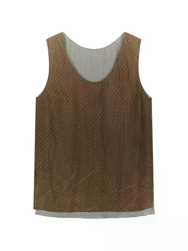 LESS Polka-dot Printed Layered Vest