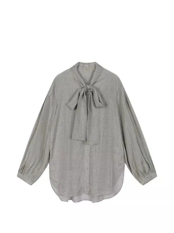 LESS Polka Dot Pussy-bow Shirt