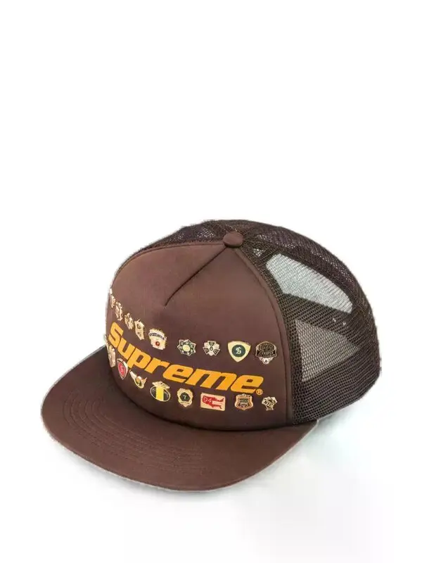 Supreme Pin-embellished Five-panel Cap Hat - Brown