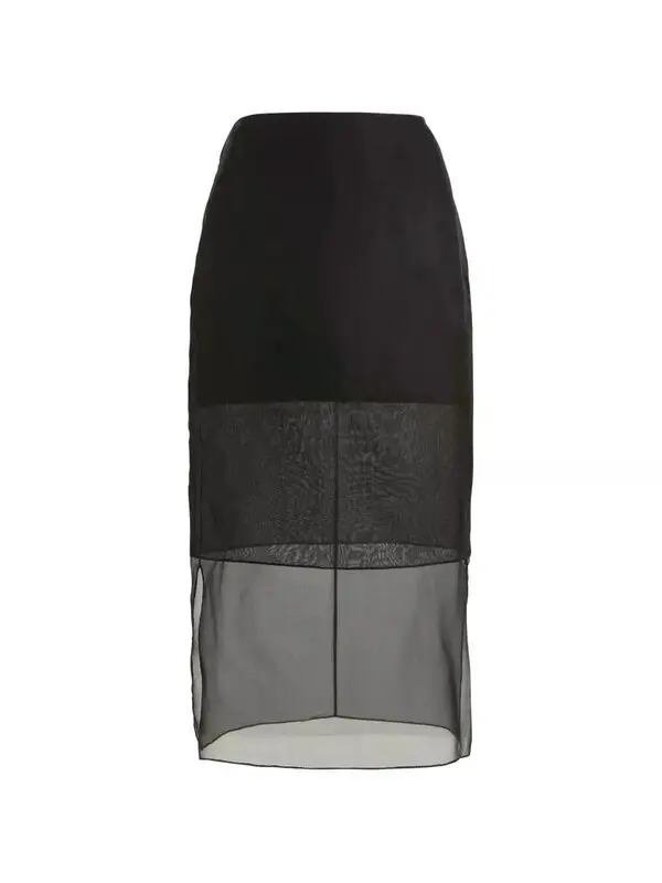 Brandon Maxwell Midi Brett Sheer-panelled Skirt - Black