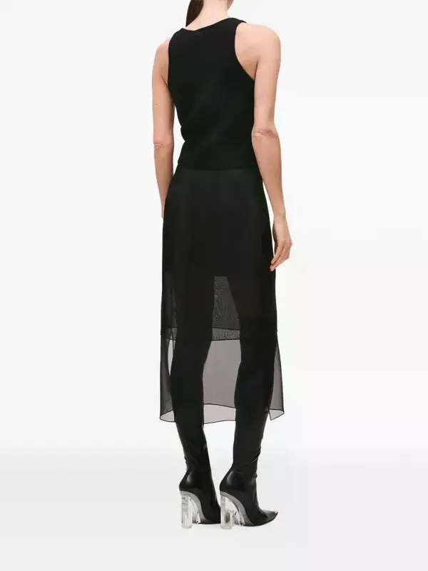 Brandon Maxwell Midi Brett Sheer-panelled Skirt