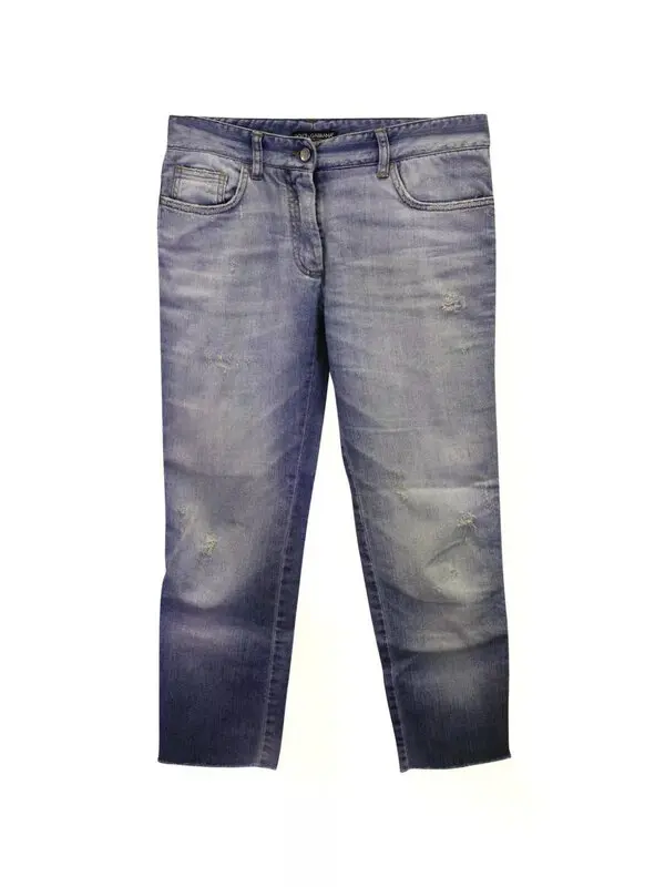 Dolce & Gabbana Distressed Raw Edge Jeans - Blue