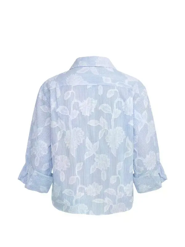 CISSA Asymmetric Floral-jacquard Shirt