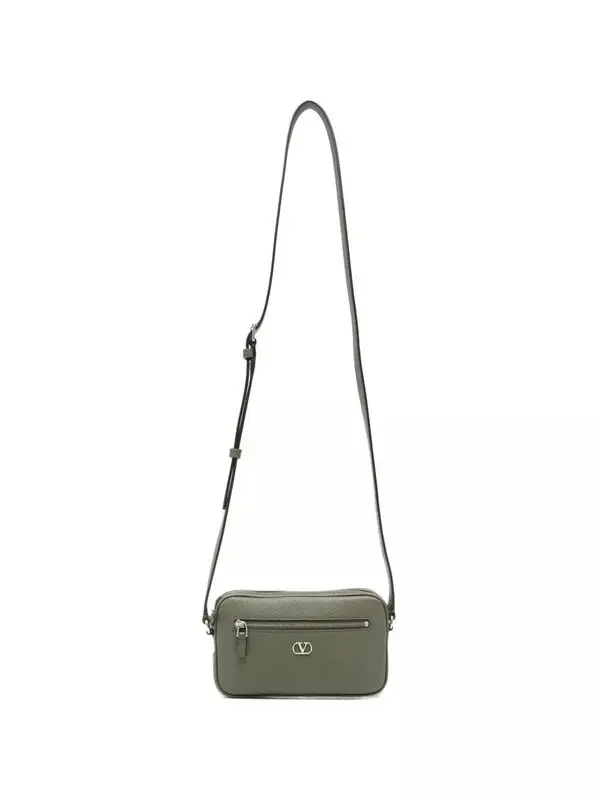 Valentino Garavani Vlogo Signature Leather Shoulder Bag - Green
