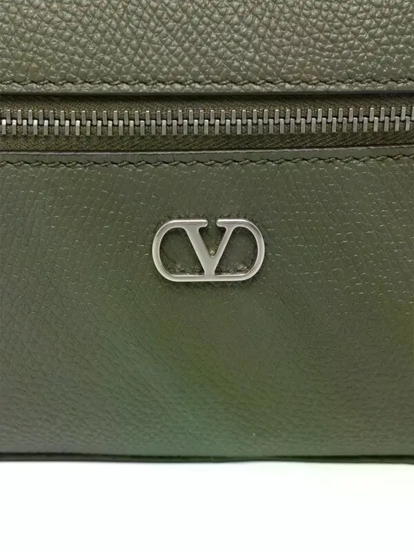 Valentino Garavani Vlogo Signature Leather Shoulder Bag - Green