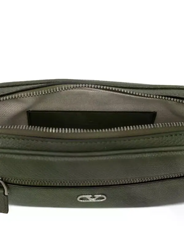 Valentino Garavani Vlogo Signature Leather Shoulder Bag - Green