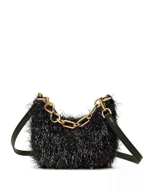 TWINSET Mini Croissant Bag With Lurex And Chain - Black