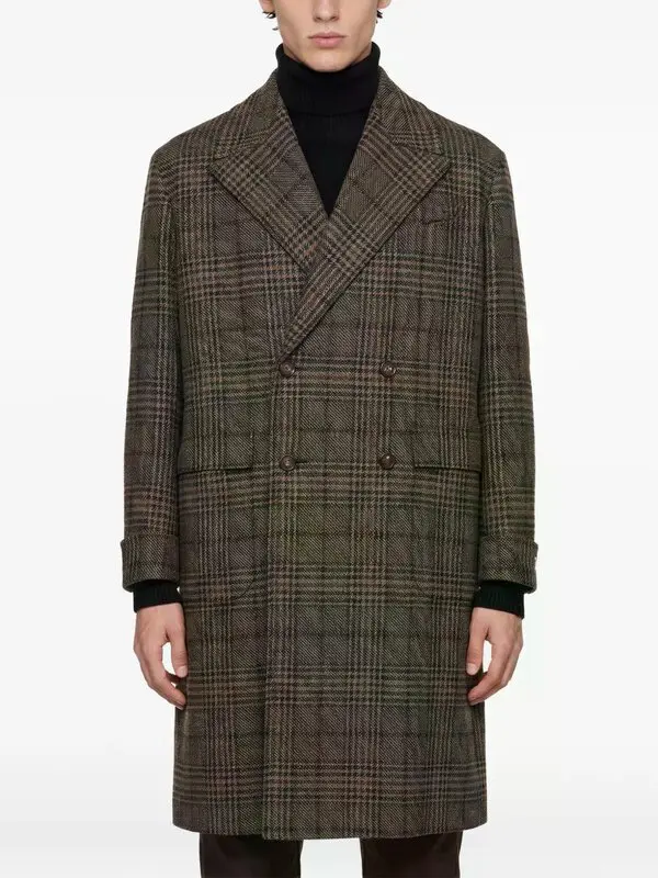 Caruso Rigoletto Check Double-breasted Coat