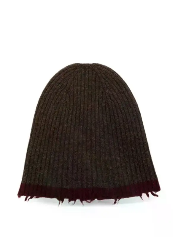 UMA WANG Ribbed Knit Beanie - Brown