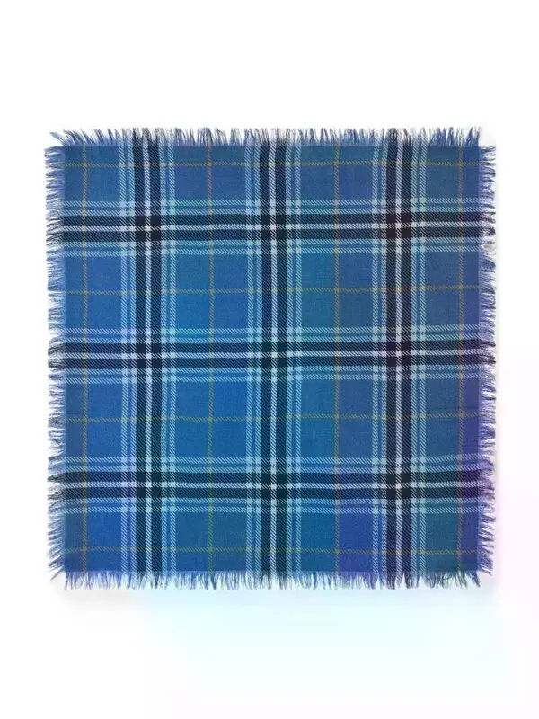 Eric Bompard Tartan Fringed Scarf