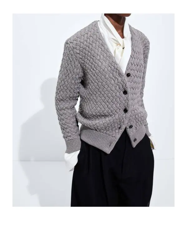 Bottega Veneta Intrecciato Wool Cardigan
